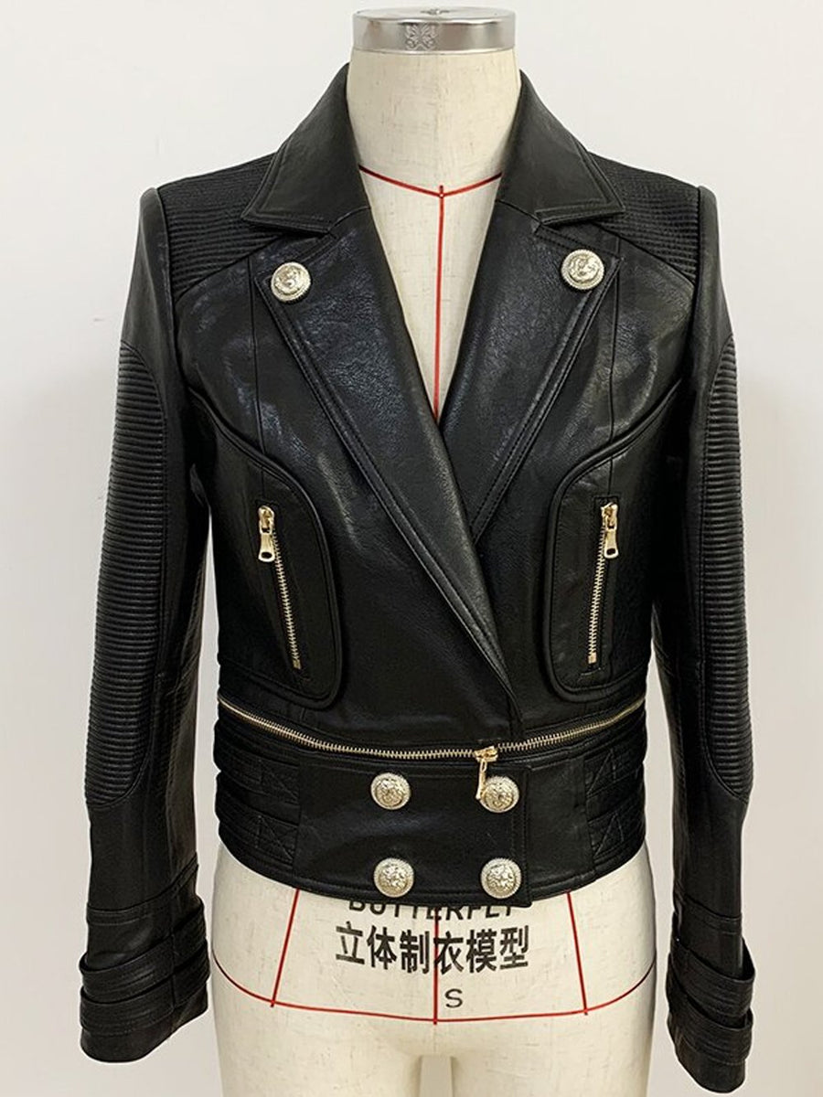 MOTORE Zipped Leather Jacket – Gofyo
